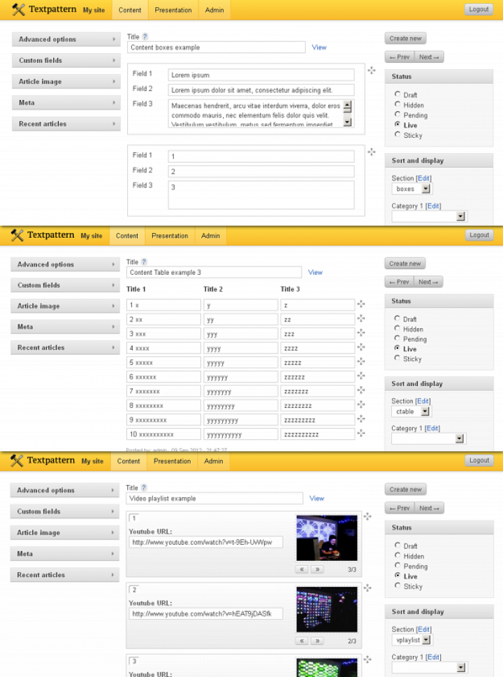 Create your own custom UI in the Write tab › Textpattern Tips